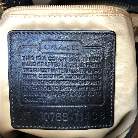 Coach | Bags | Coach Signature Brown Black Leather Trim Strap | Poshmark